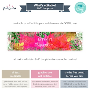 Tropical Birthday Water Bottle Label Template, Girls Hot Pink Orange ...