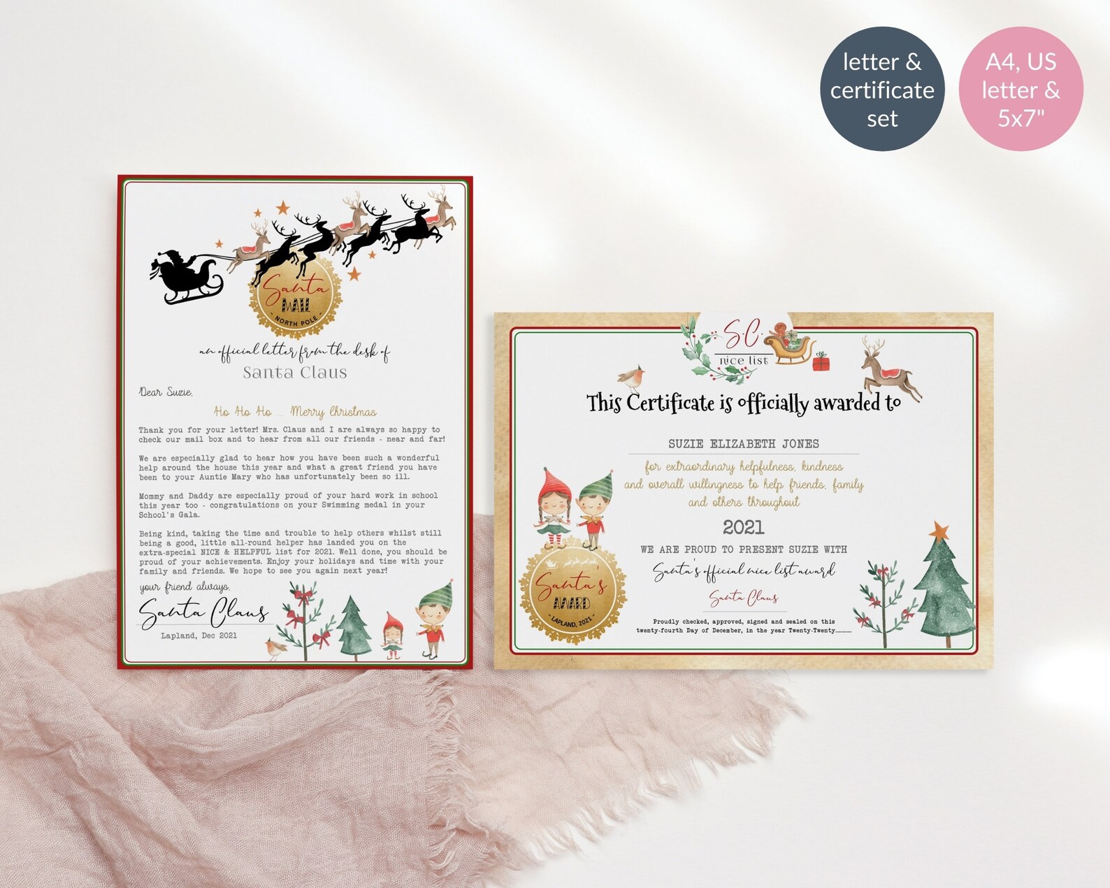 Editable Santa Claus Letter Template DIY Printable Official | Etsy