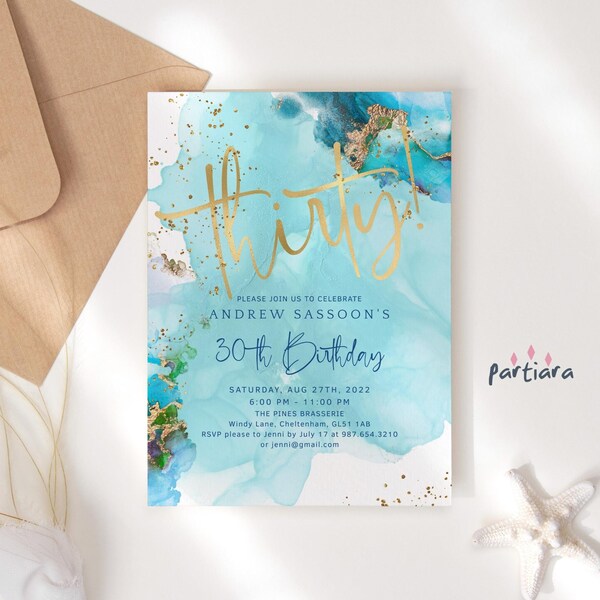 30th Birthday Invite - Etsy