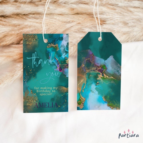 Ocean Thank You Gift Tag Template Beach Themed Editable - Etsy