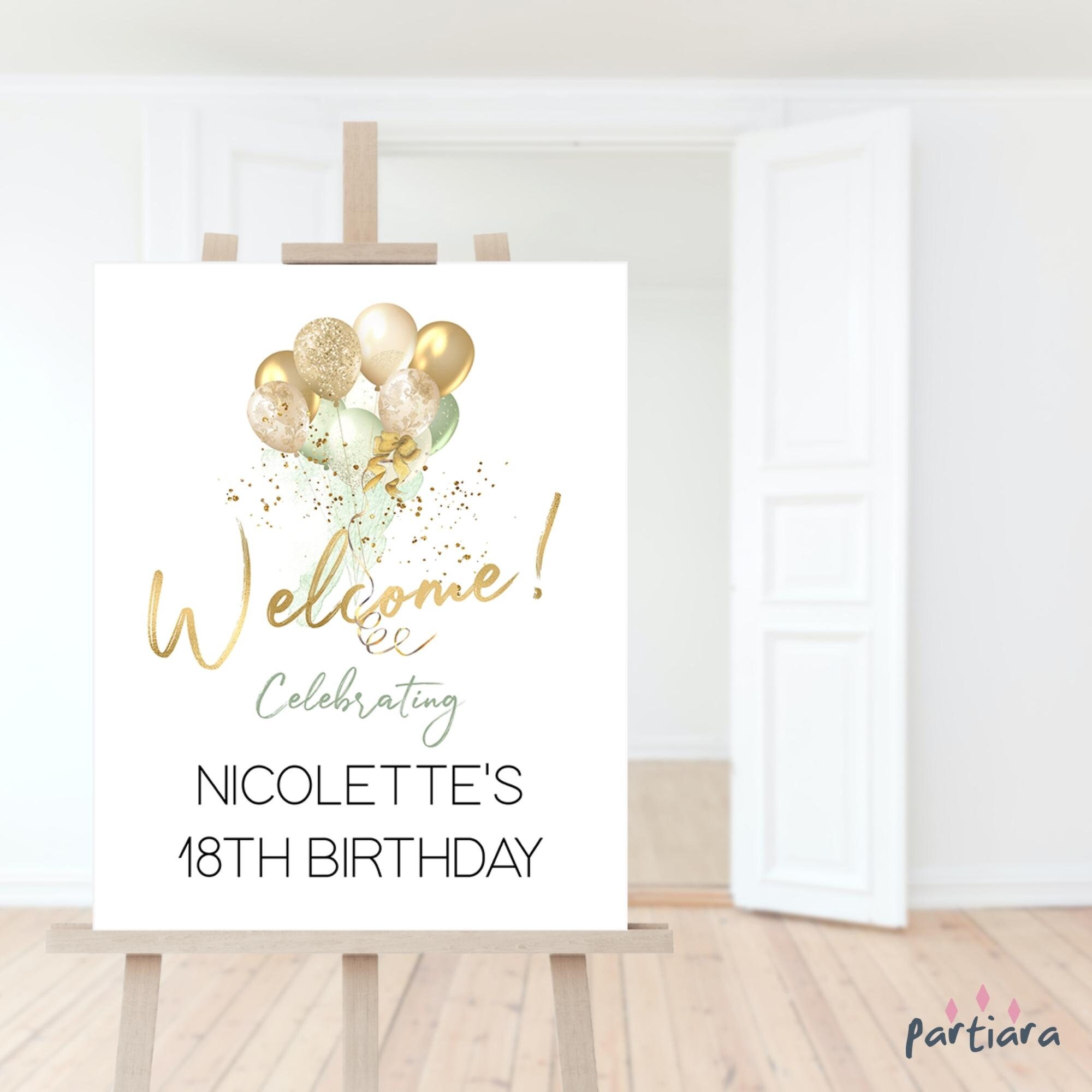 Mint Green Gold Welcome Sign Printable Teen Girl's - Etsy