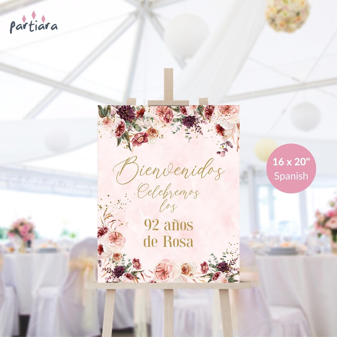 Spanish Birthday Sign Welcome Dinner Party Poster Decoration Printable ...