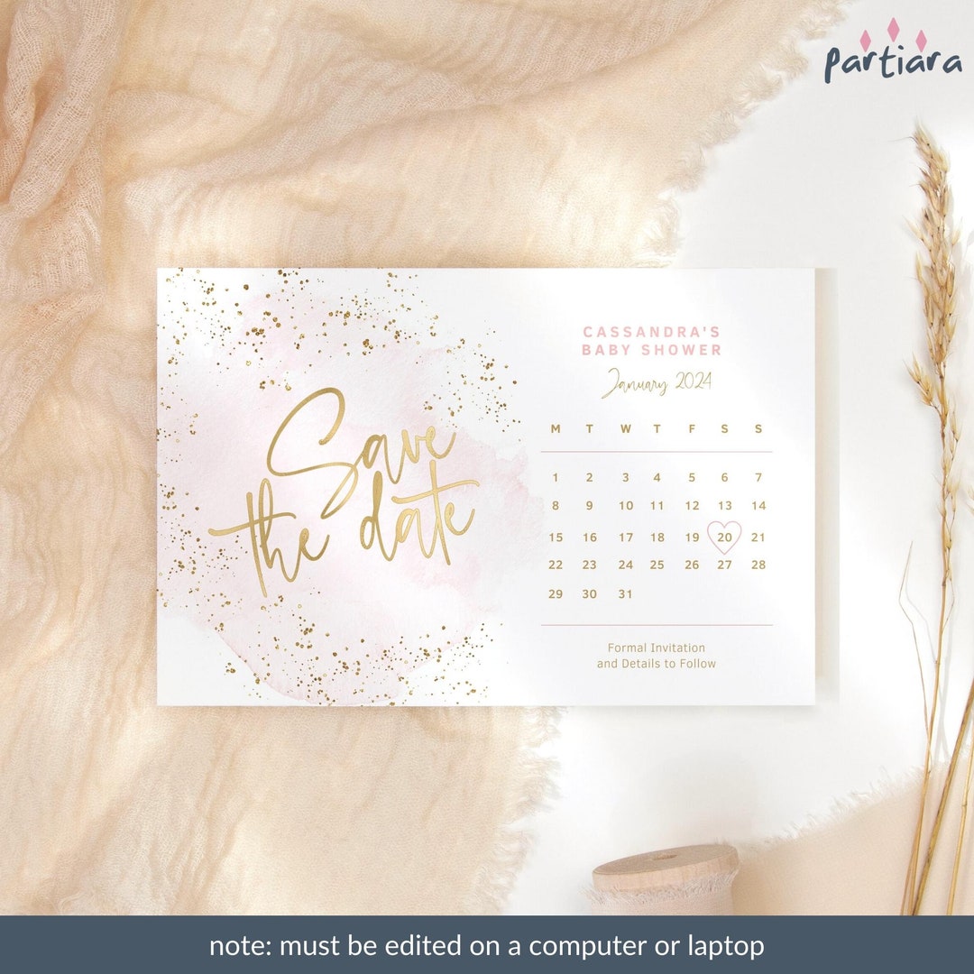 Save the Date Card, Calendar Save the Dates Printable, Wedding or ...