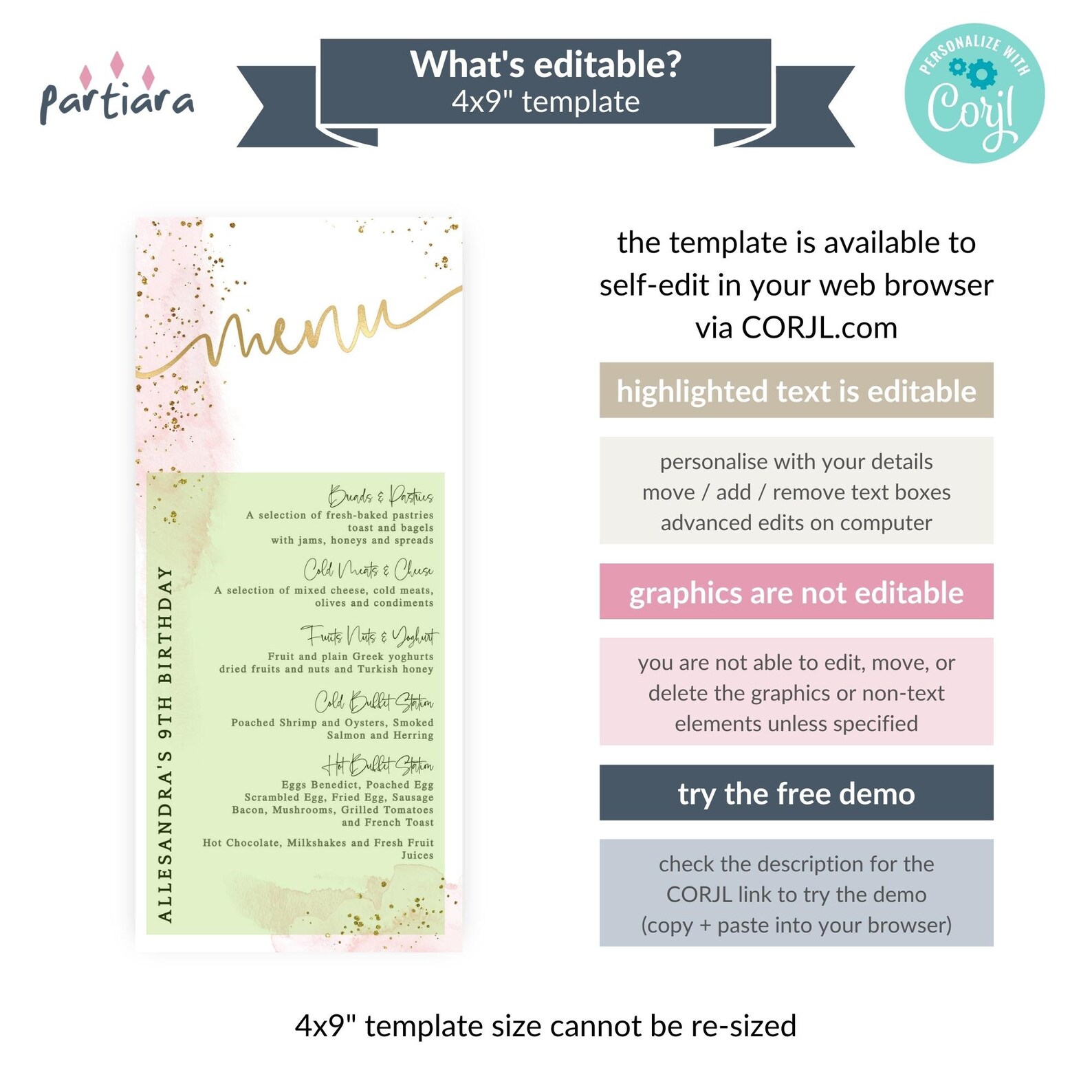 Pastel Pink Table Menus Girl Baby Shower Party Menu Blush Pink Gold ...