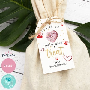 Sweetheart Birthday Treats Tag Printable, Girl Valentines Day Candy ...
