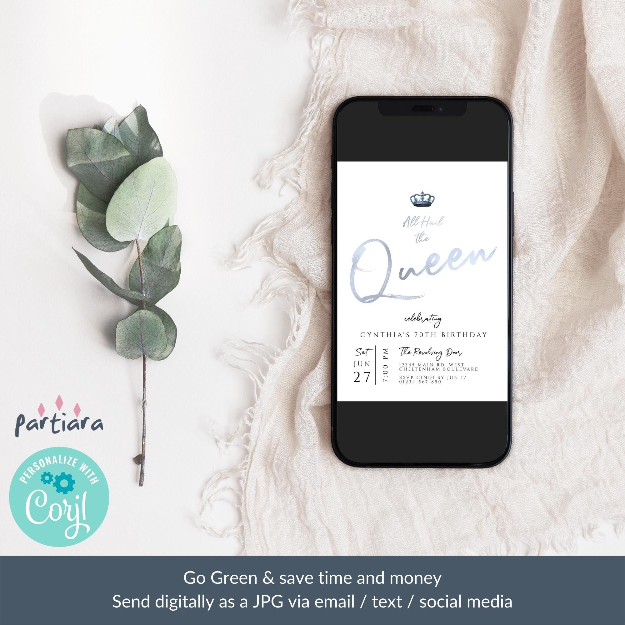 Queens Platinum Jubilee Party Invitation Printable Silver All - Etsy UK