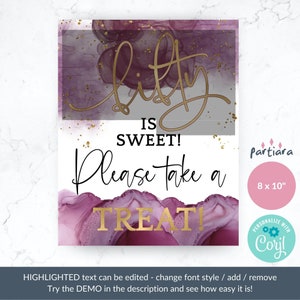 50th Birthday Sign Fifty is Sweet Take a Treat Favor Table Poster ...
