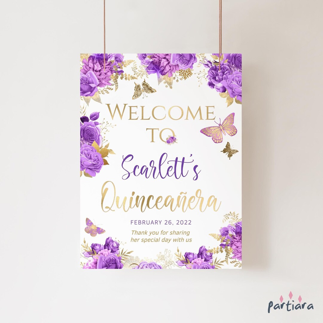 Quinceanera Sign Welcome Party Poster Decoration Printable - Etsy