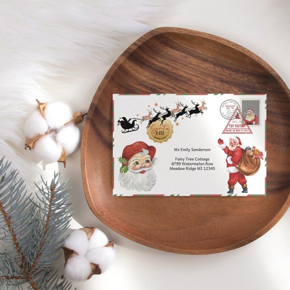 Umschlag Vom Weihnachtsmann Brief Vom Weihnachtsmann Etsy.de