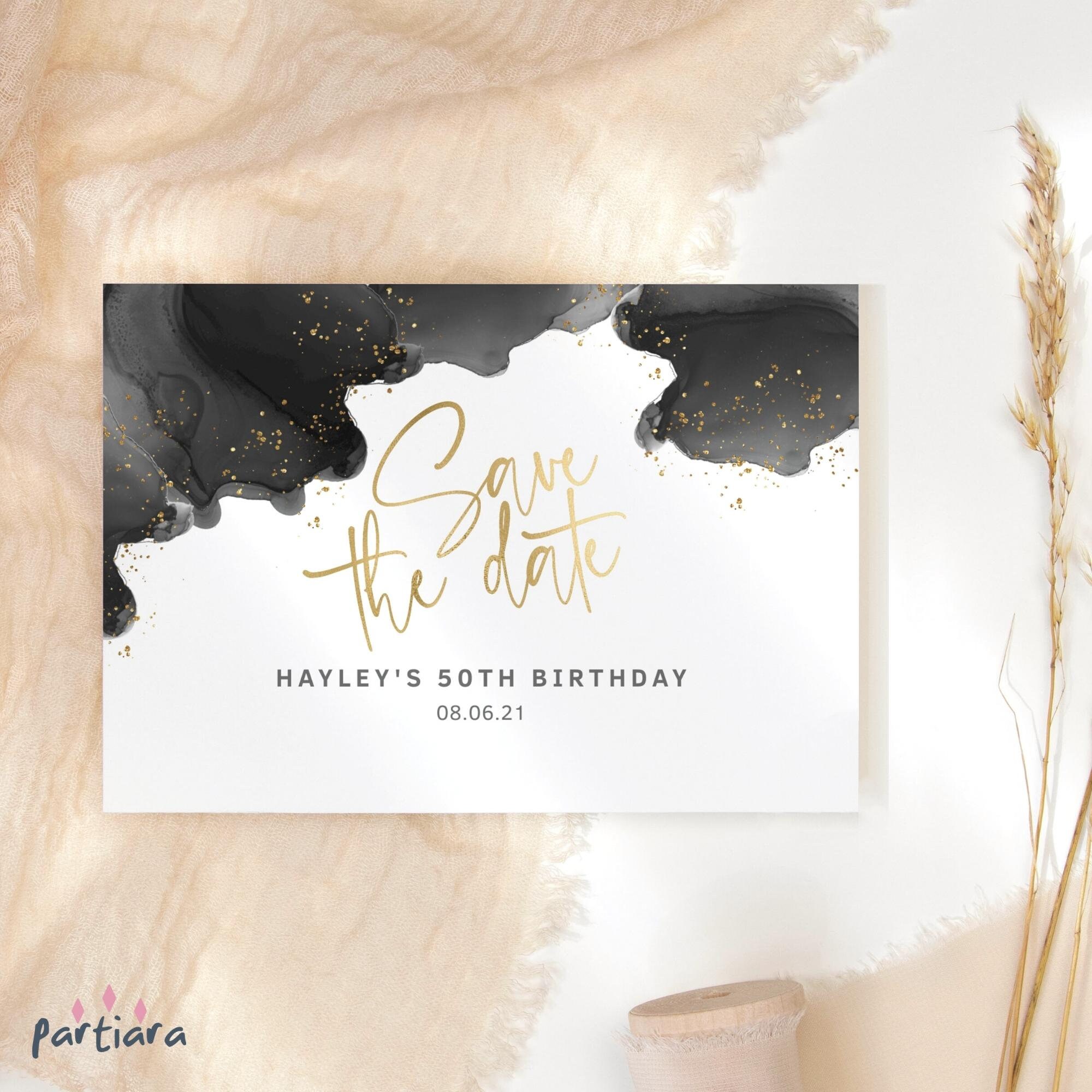 Save the Date Cards Editable Birthday Party Announcement | Etsy