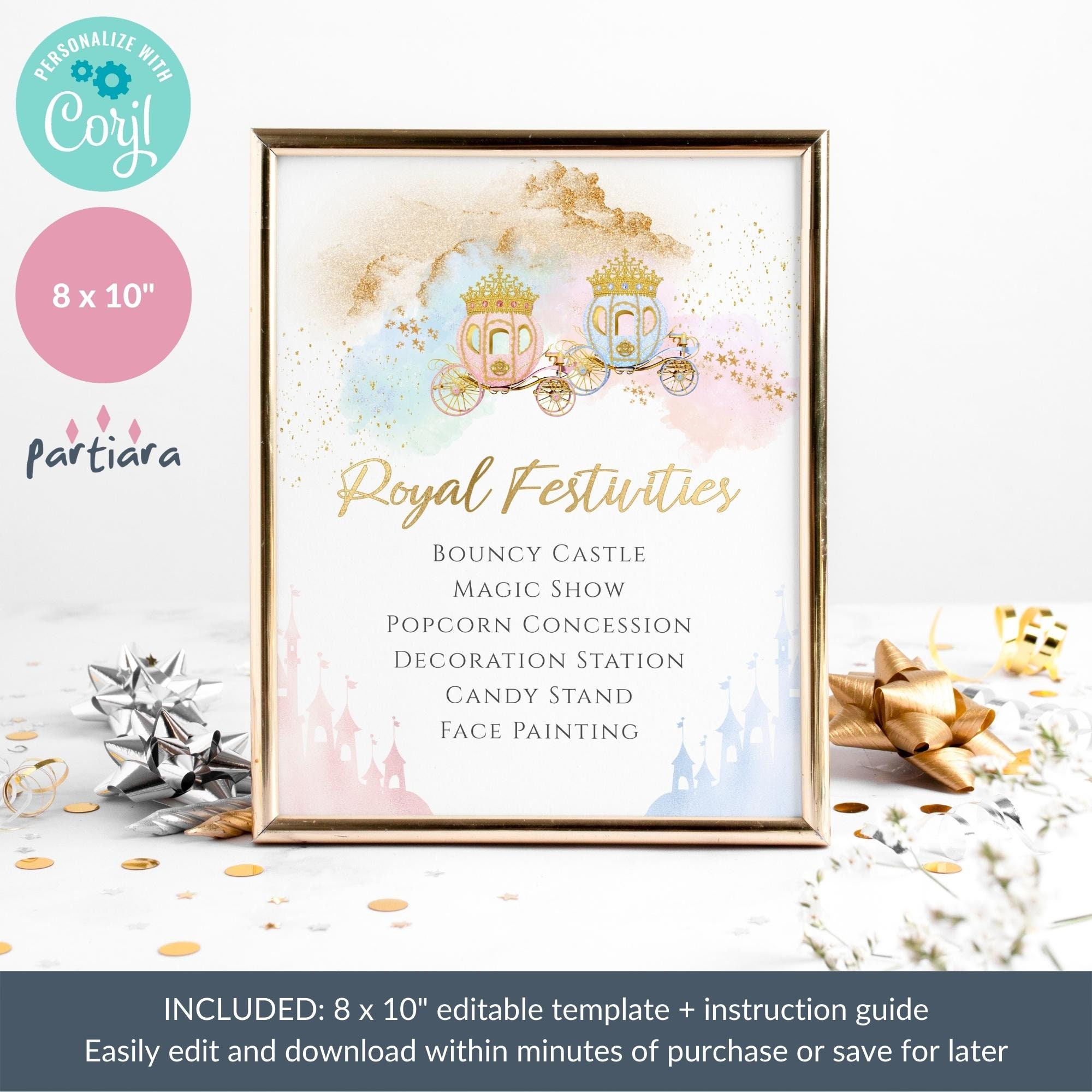 Princess Birthday Party Games Sign Printable Girl Fairytale - Etsy