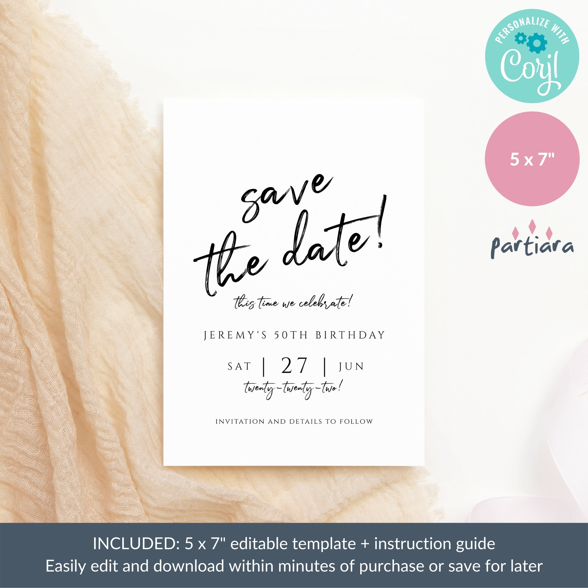 DIY Save the Date Celebration Invitation Online Editable | Etsy
