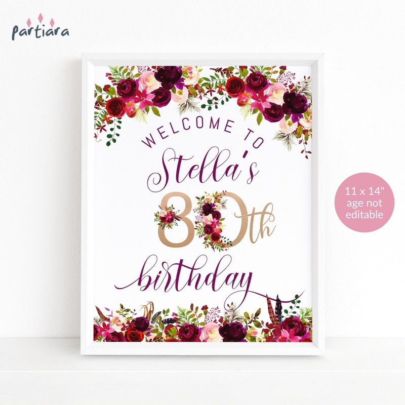 80th Birthday Sign - Etsy