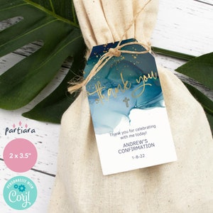 Confirmation Favors Printable Thank You Favor Gift Tags for Boys or ...