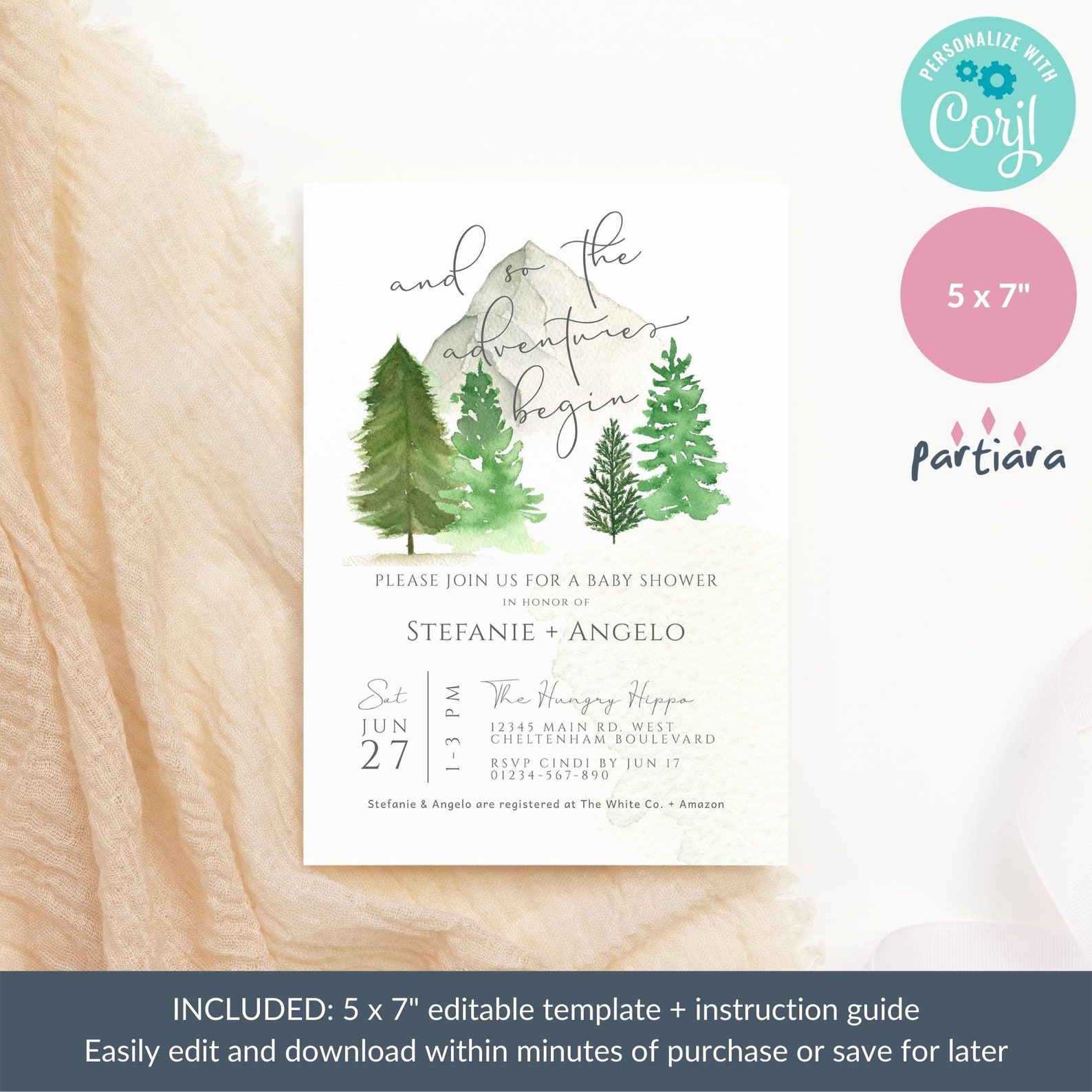 Baby Shower Forest Invite Boy Adventure Party Invitation - Etsy
