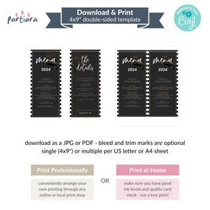 Graduation Menu Program Template, Black and White Dinner Banquet Menus ...