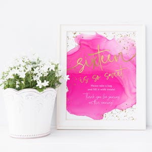 Sweet 16 Dessert Table Sign Digital Download, Sixteen is Sweet Take a ...