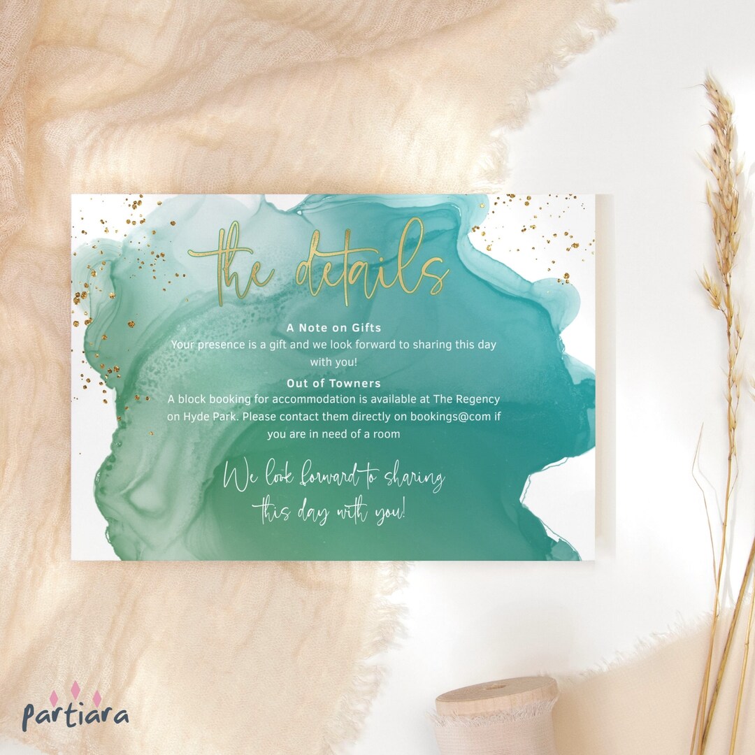 Birthday Invite Details Insert Card Editable Template, Ladies ...