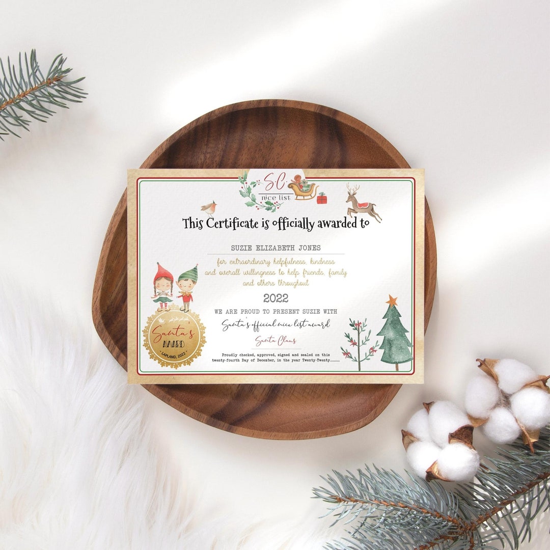 Naughty or Nice Certification, Official Santa Certificates, Christmas ...