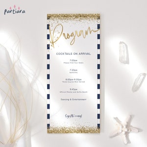 Blue Gold Program Card Printable Graduation Party Table Programs ...