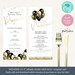 Black Gold Menu Program Card Editable Template Men or Ladies Birthday ...