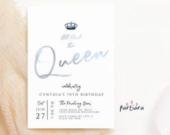 Queens Crown Invitation Template - Etsy