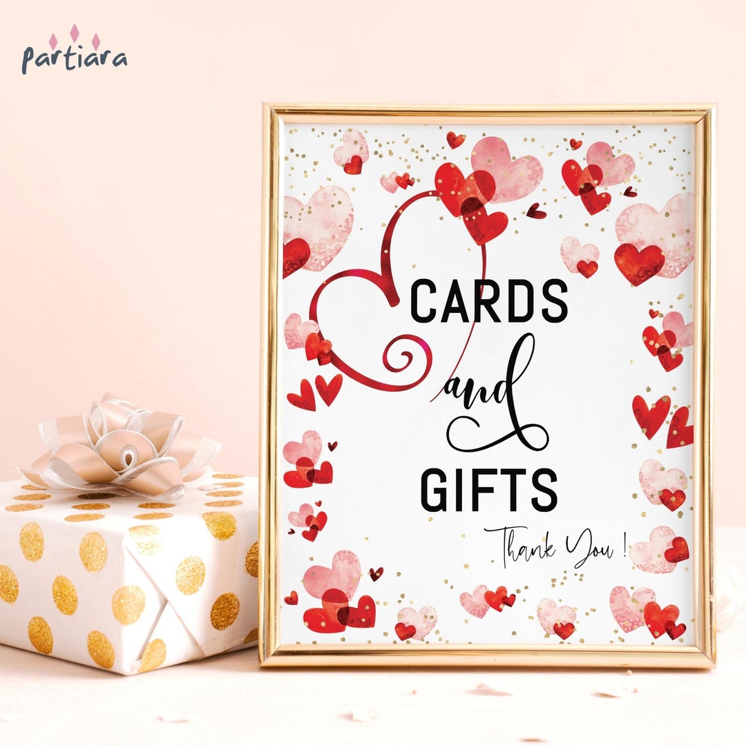 Sweethearts Gift Table Sign, Cards and Gifts Tables Poster Decor, Girl ...