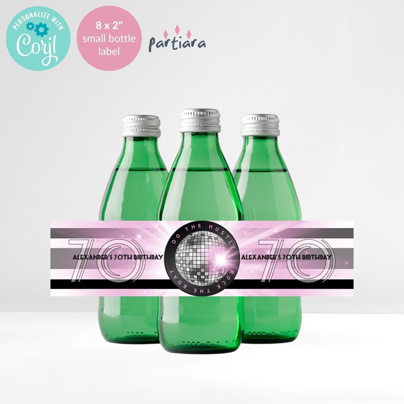 Disco Dance Party Water Bottle Labels Printable Teens Girls - Etsy