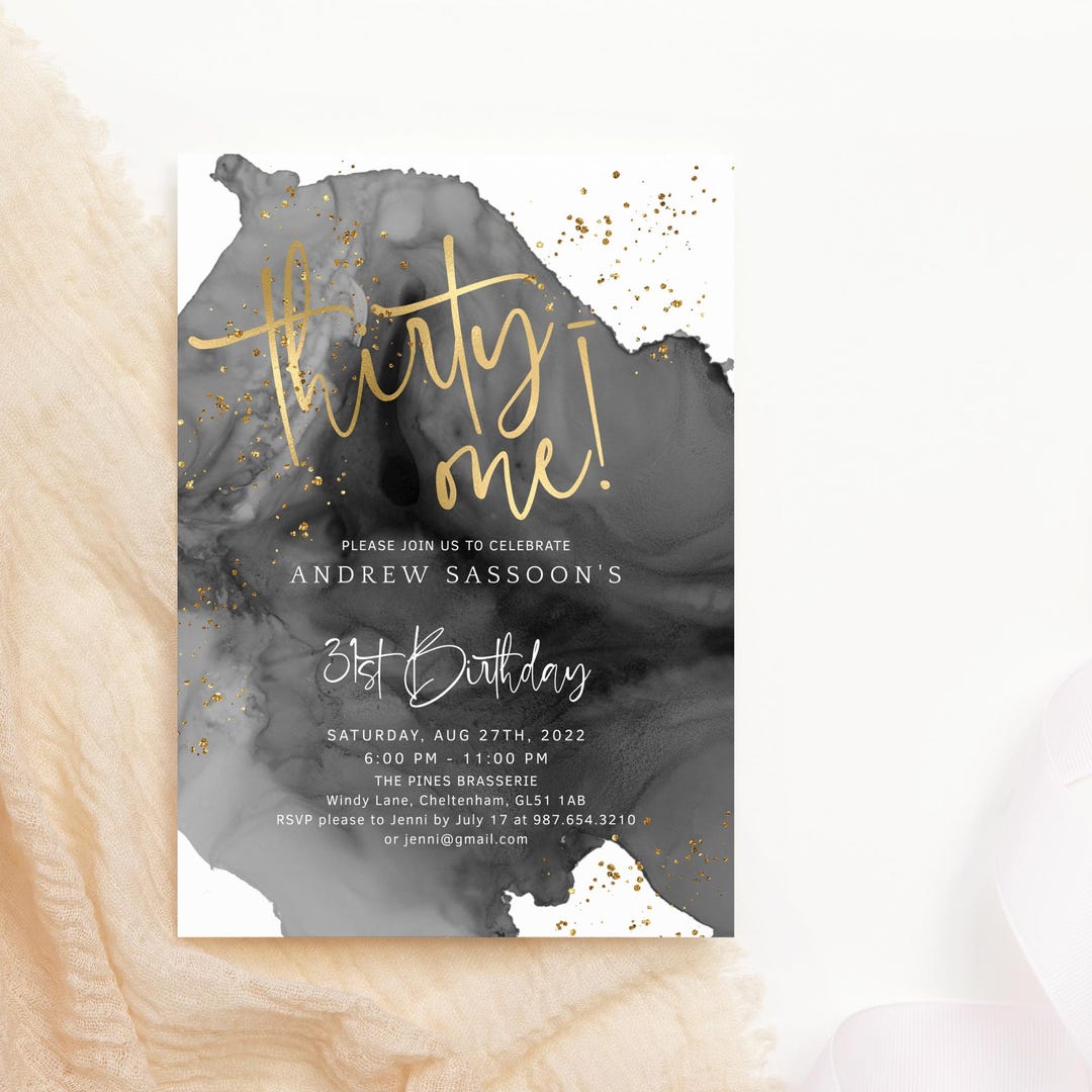 31st Birthday Invite Template, Mens 31 Dinner Party Invitation ...