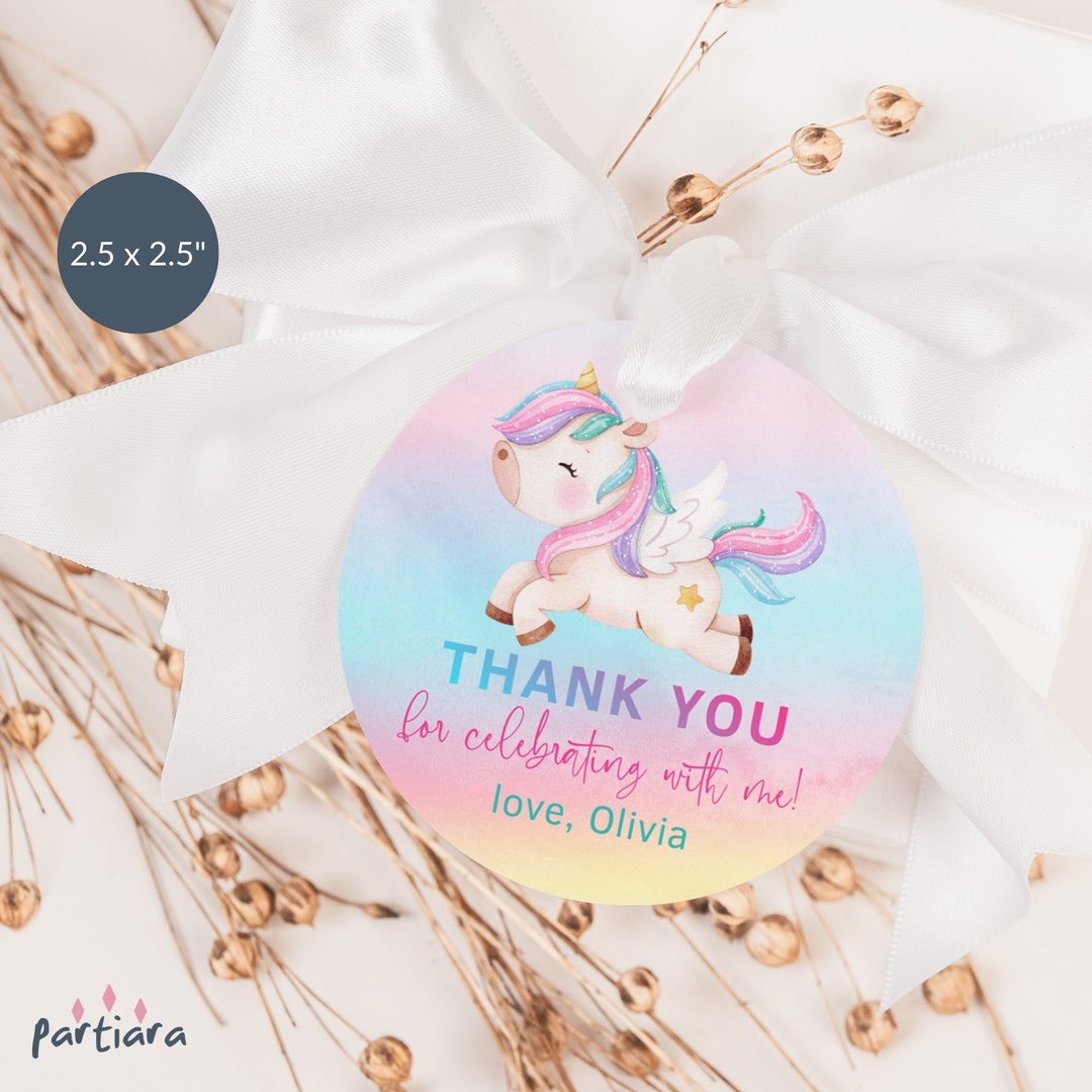 Unicorn Birthday Tags, Favor Gifts Party Bag Tag, Girl's Magical ...