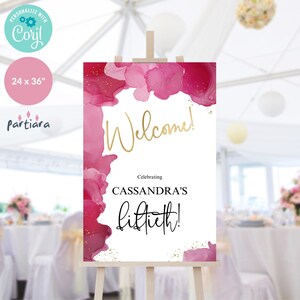 Ruby Red Gold Welcome Sign Printable Christmas Holidays Ladies - Etsy