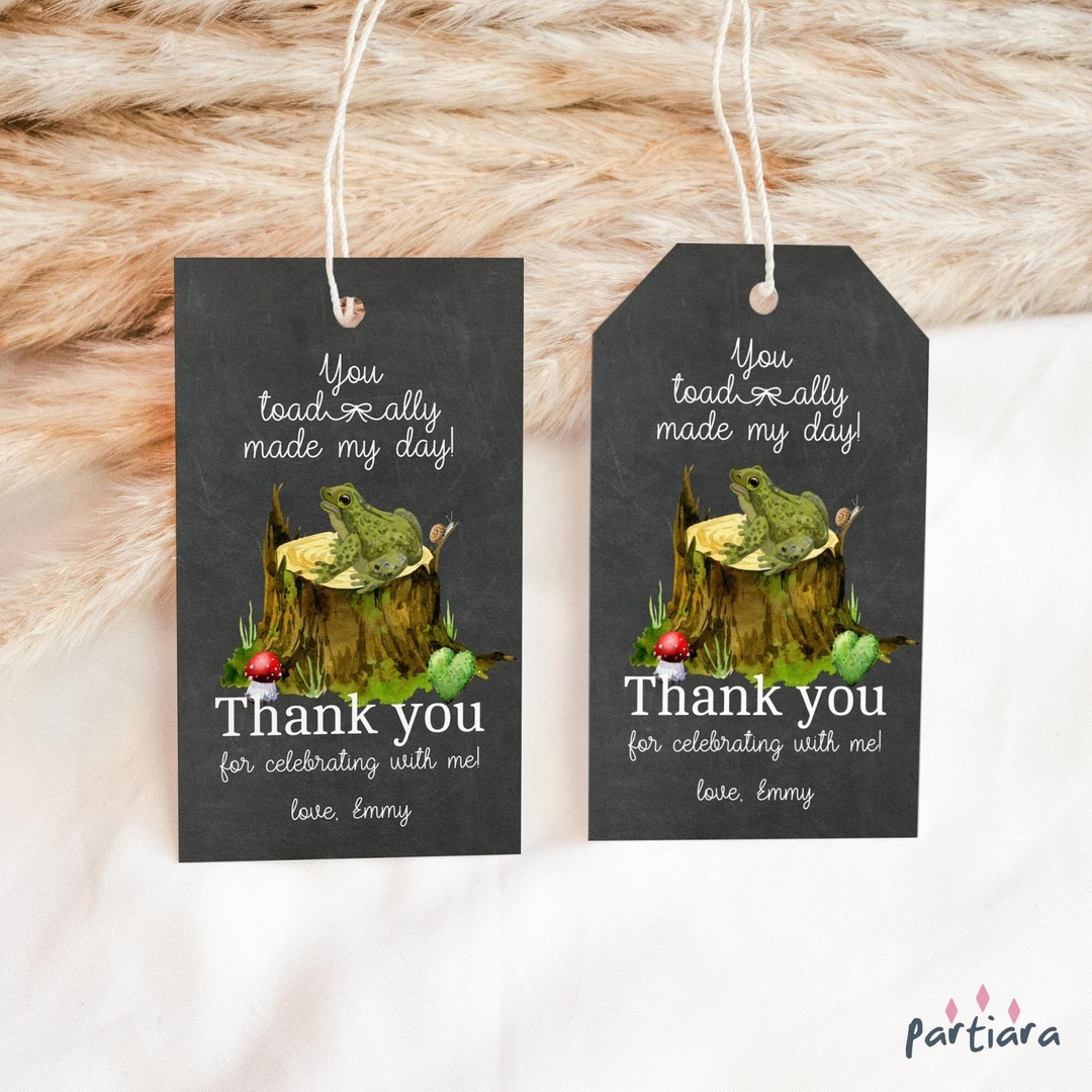 Woodland Birthday Toad Thank You Tag Printable Outdoor Forest Nature ...