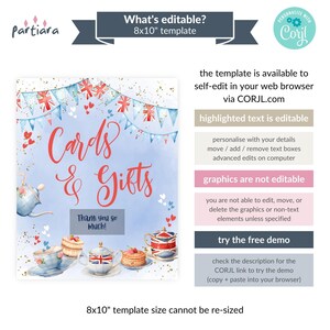 Gift Table Sign Tea Party Table Poster Decoration Printable English ...