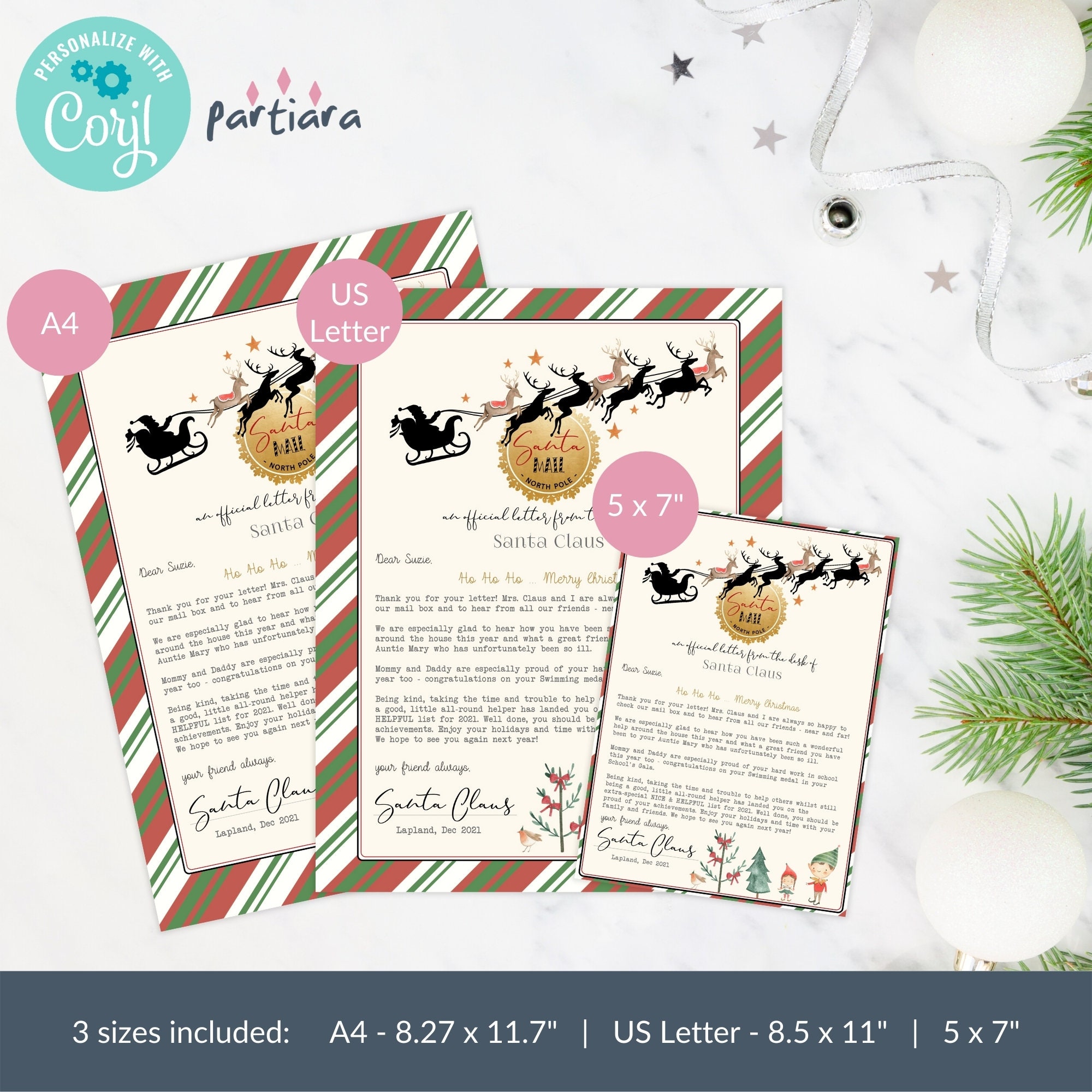DIY Letter From Santa Printable EDITABLE Personalized Father | Etsy