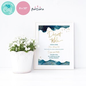 Ladies Birthday Dessert Table Sign Teal Blue Gold Sweet Candies Pick ...