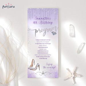 Diamond Heels Birthday Program Printable Ladies 80th Birthday Dinner ...