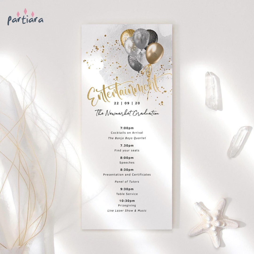 Entertainment Program Template, New Years Party Programs, Birthday ...