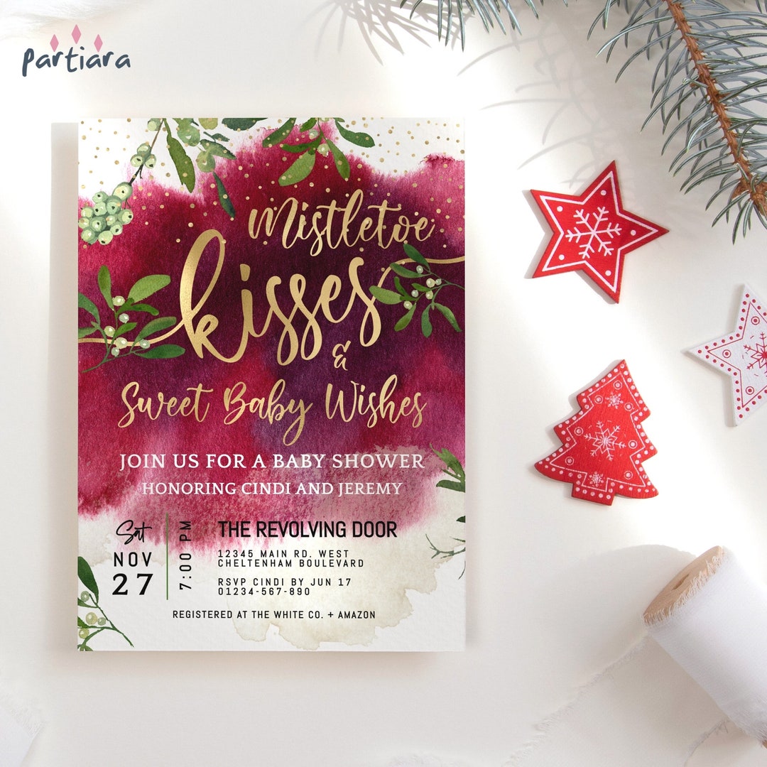 Christmas Baby Shower Invitation Printable, Santa Baby Invites December ...