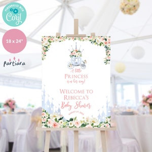 Baby Shower Princess Welcome Sign Girls Fairytale Baby Shower Party ...