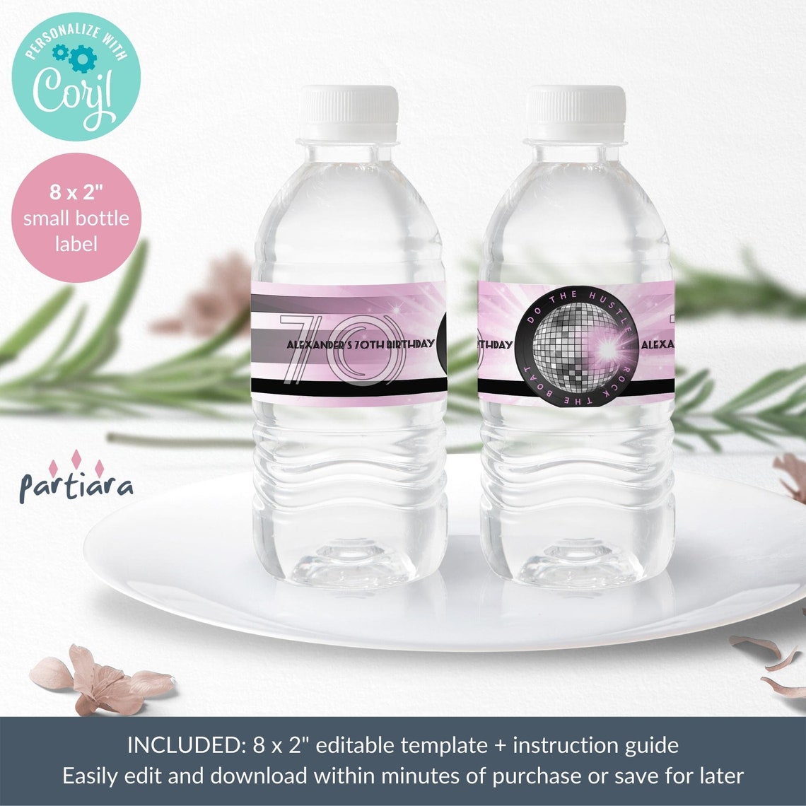 Disco Dance Party Water Bottle Labels Printable Teens Girls - Etsy