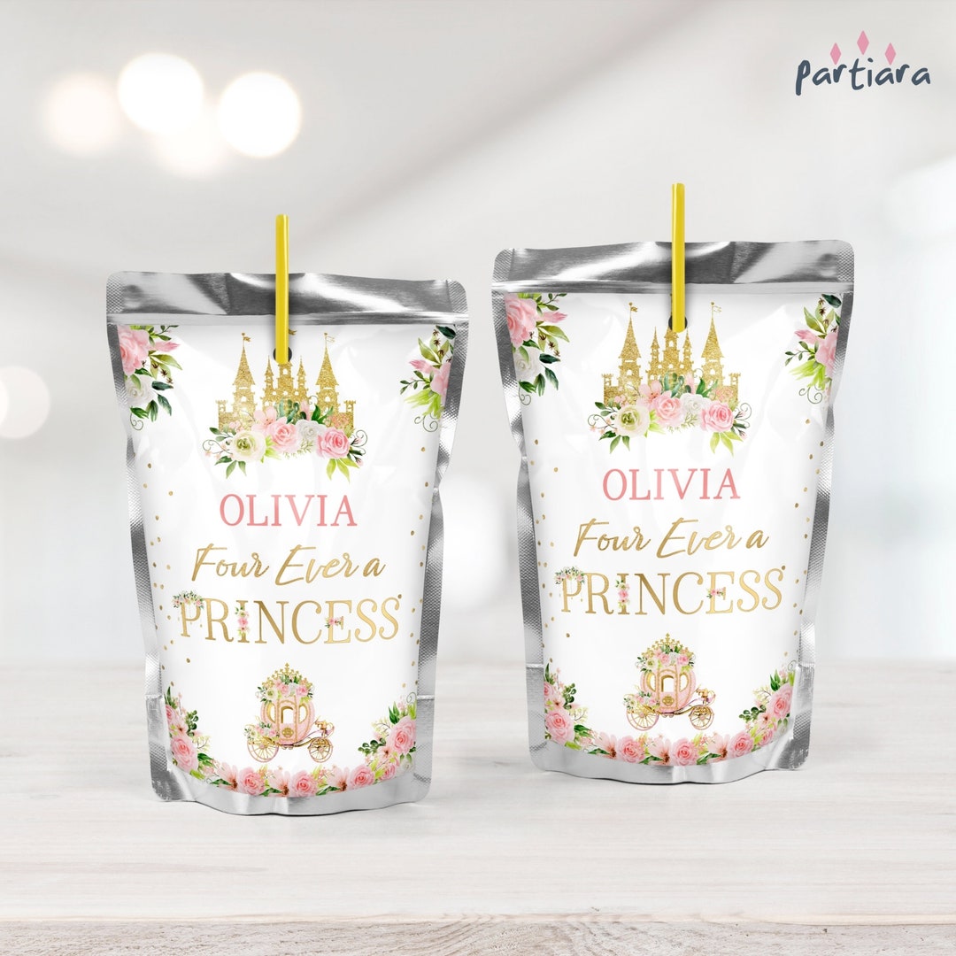 Princess Juice Template, Four Ever a Princess Party Label Printable ...