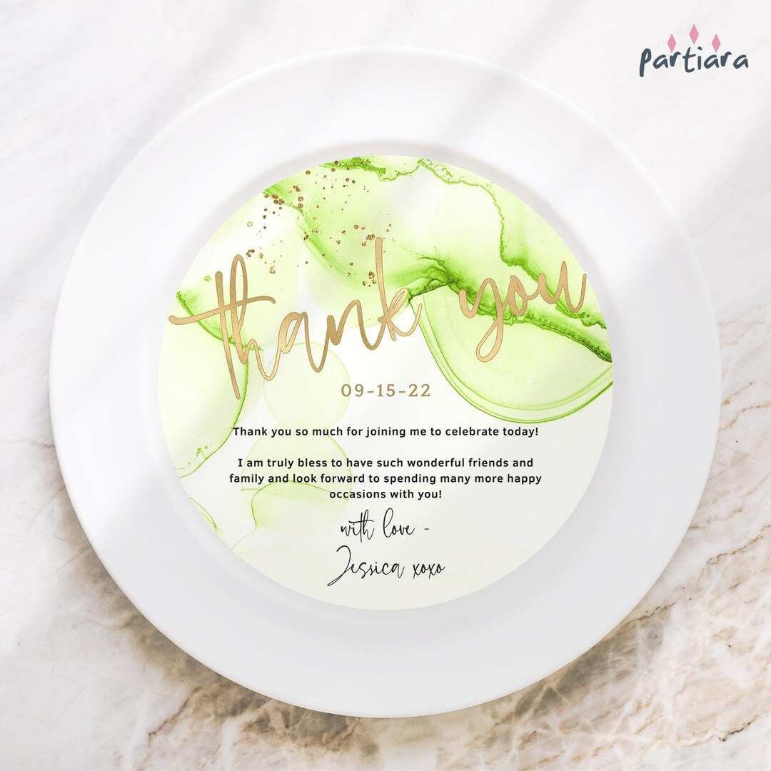 Lime Green Round Thank You Plate Charger Printable Ladies Teens Girls ...