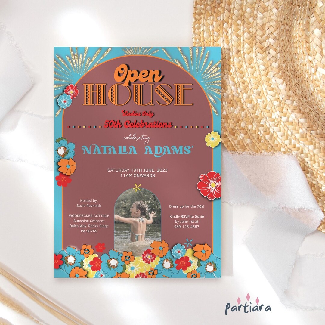 Open House Party Invite, Open House Birthday Invitation, Housewarming ...