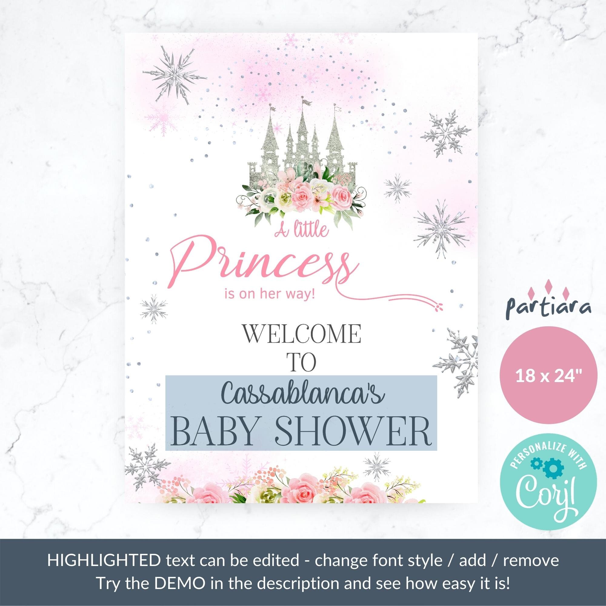 Princess Baby Sign Girl Baby Shower Welcome Poster Fairytale - Etsy