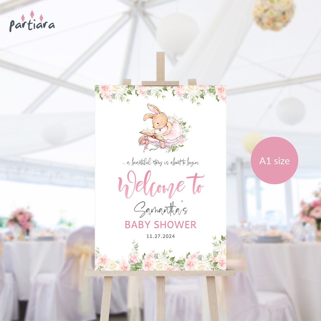 Storybook Baby Shower Welcome Sign Template, Girls Ballerina Ballet ...