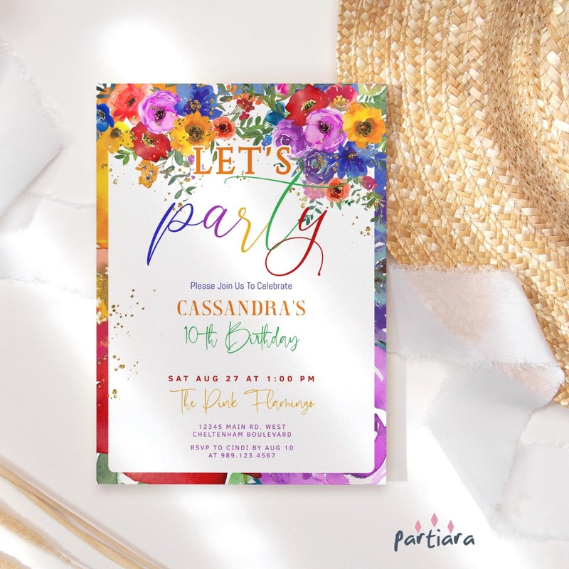 Flower Invitation - Etsy