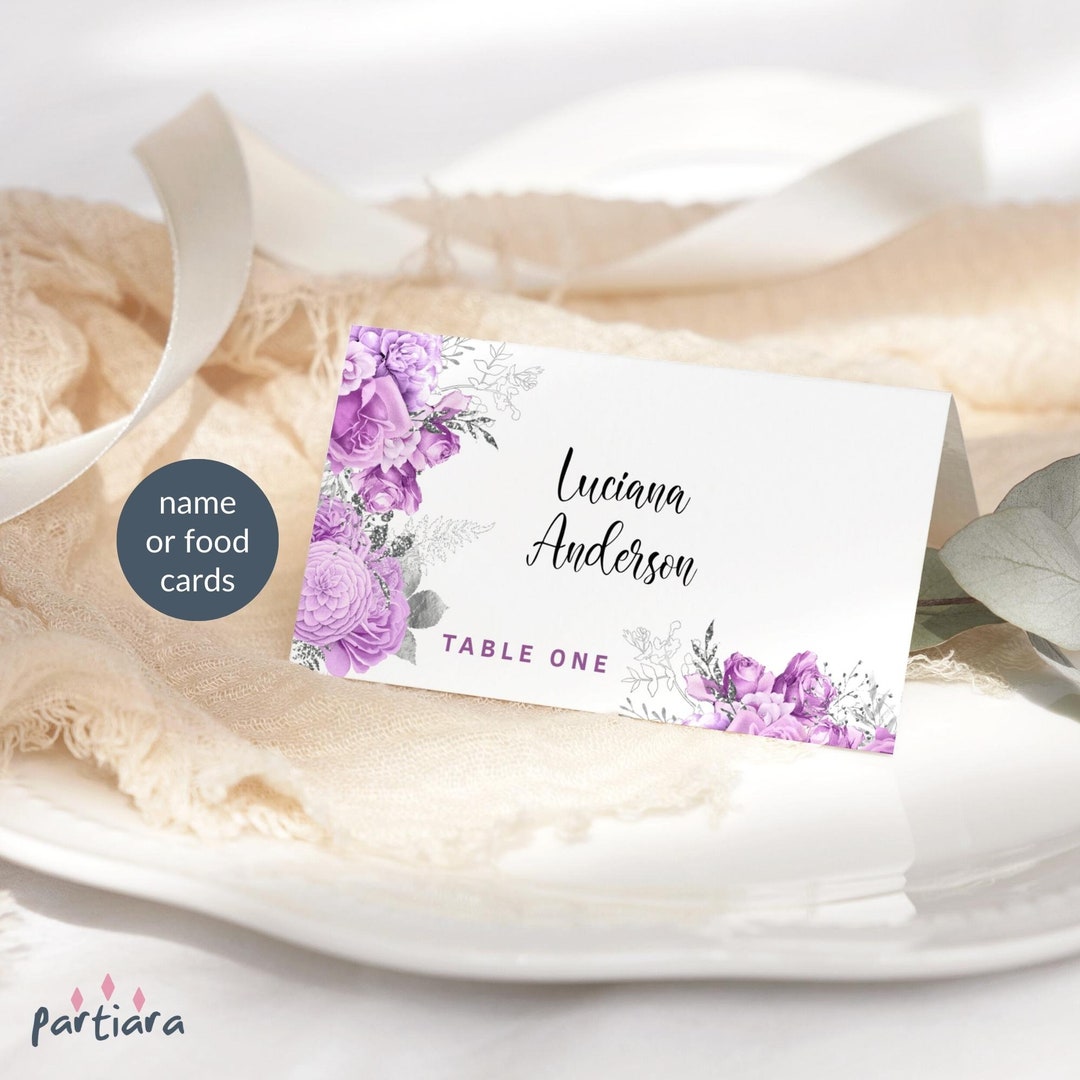 Editable Place Card Template Birthday Name Card Printable - Etsy
