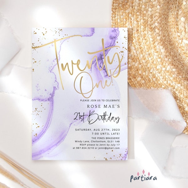 21st Birthday Digital Card Invitation - Etsy