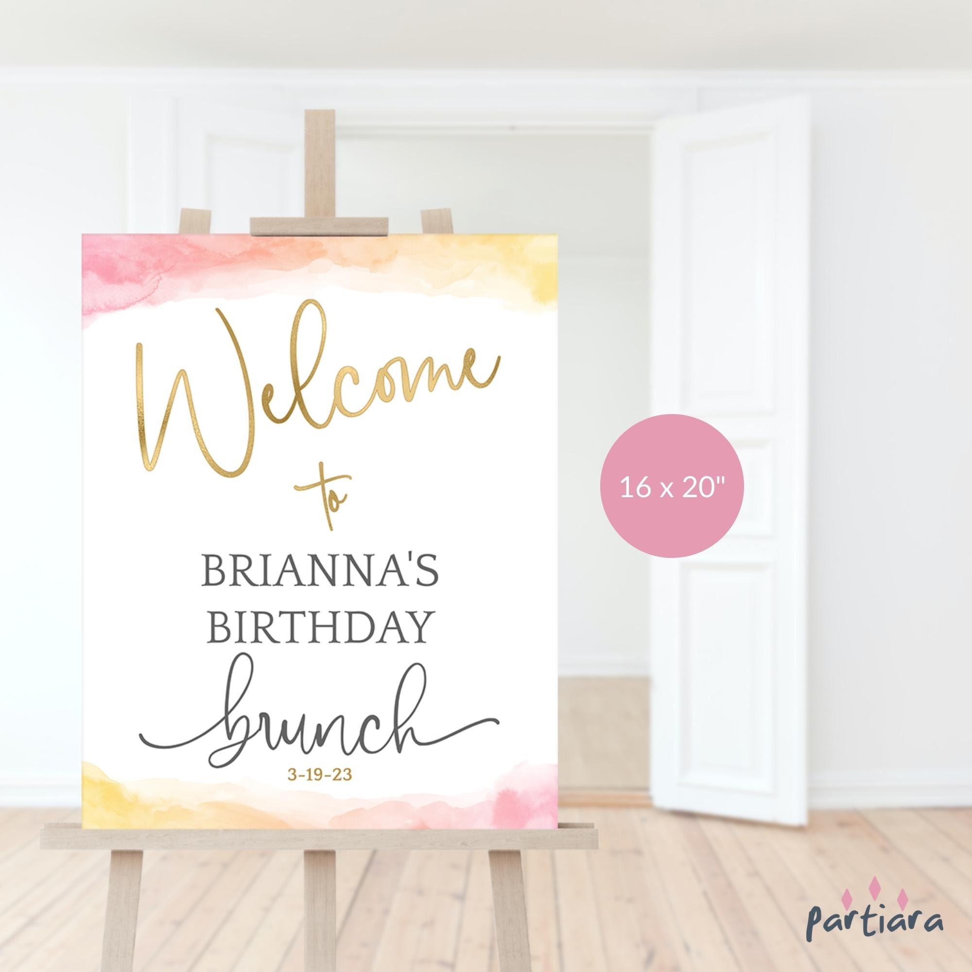 Teen Girls Birthday Brunch Sign Party Welcome Poster Decor - Etsy