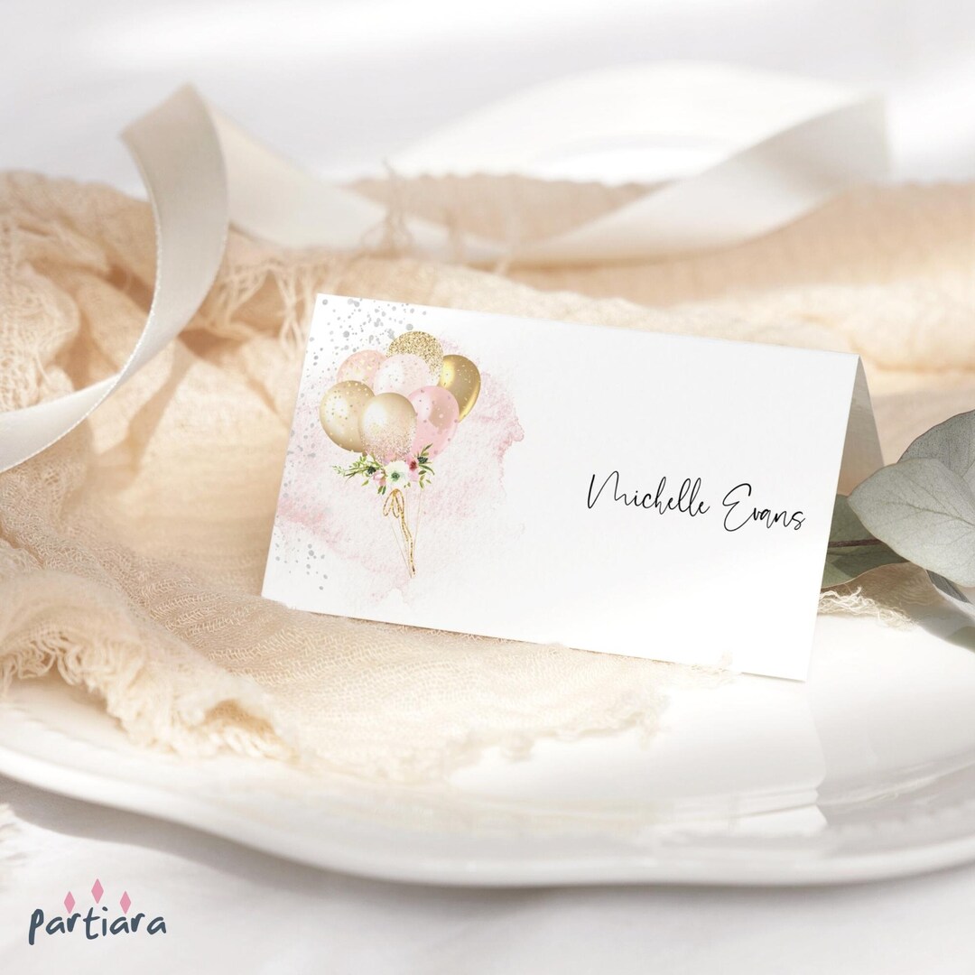 Girls Dinner Place Card Template, Birthday Placecards Printable, Ladies ...